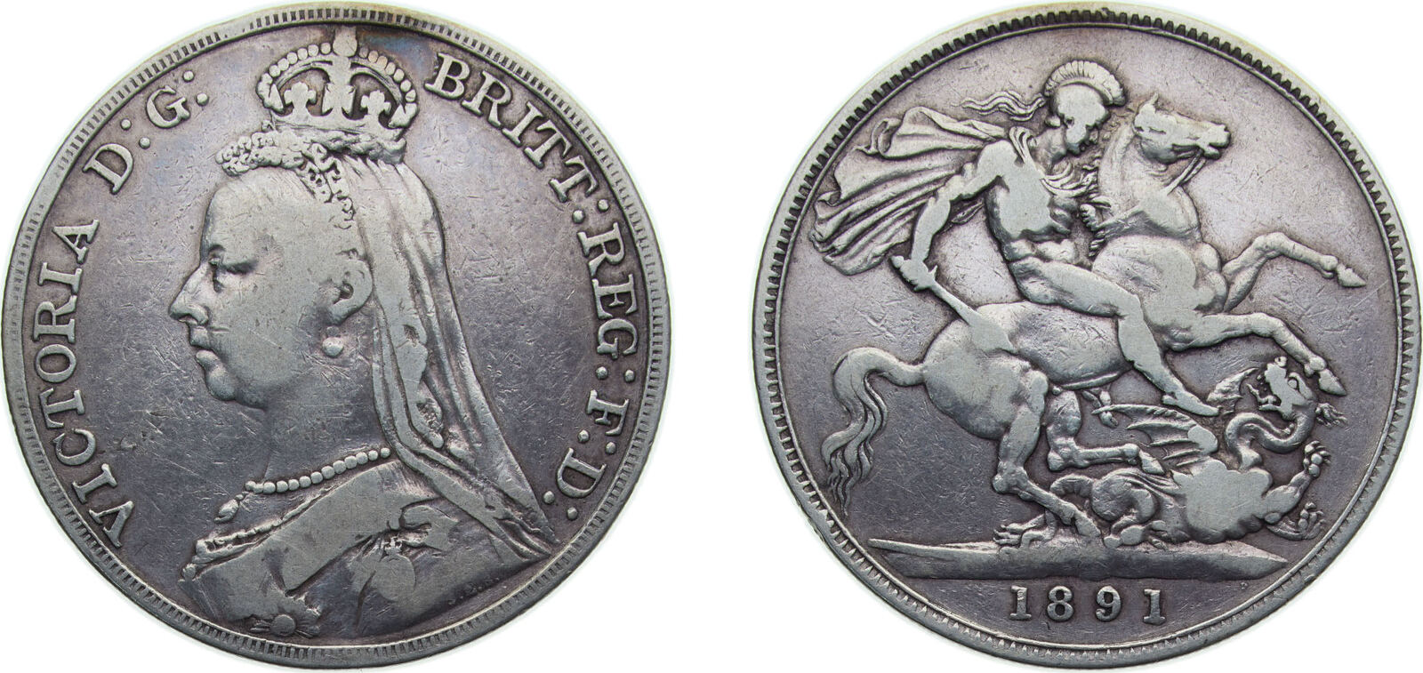 Great Britain United Kingdom 1891 1 Crown - Victoria (2nd portrait ...