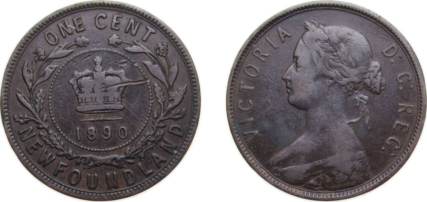 1890 Royal mint (Tower Hill) Canada Newfoundland Province 1890 1 Cent ...