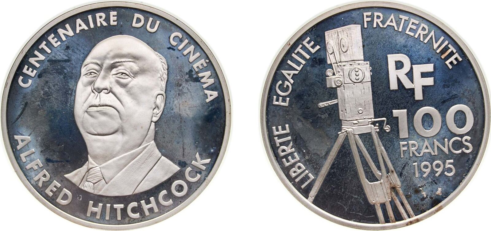 1995 Paris Mint France Fifth Republic 1995 100 Francs (Alfred Hitchcock ...