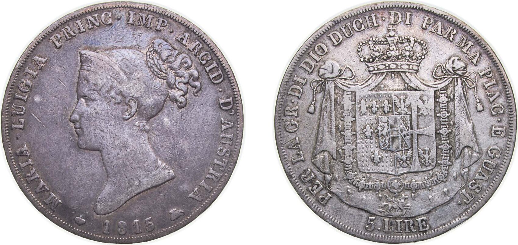 1815 Parma Mint Italy Duchy of Parma Italian states 1815 5 Lire - Maria ...