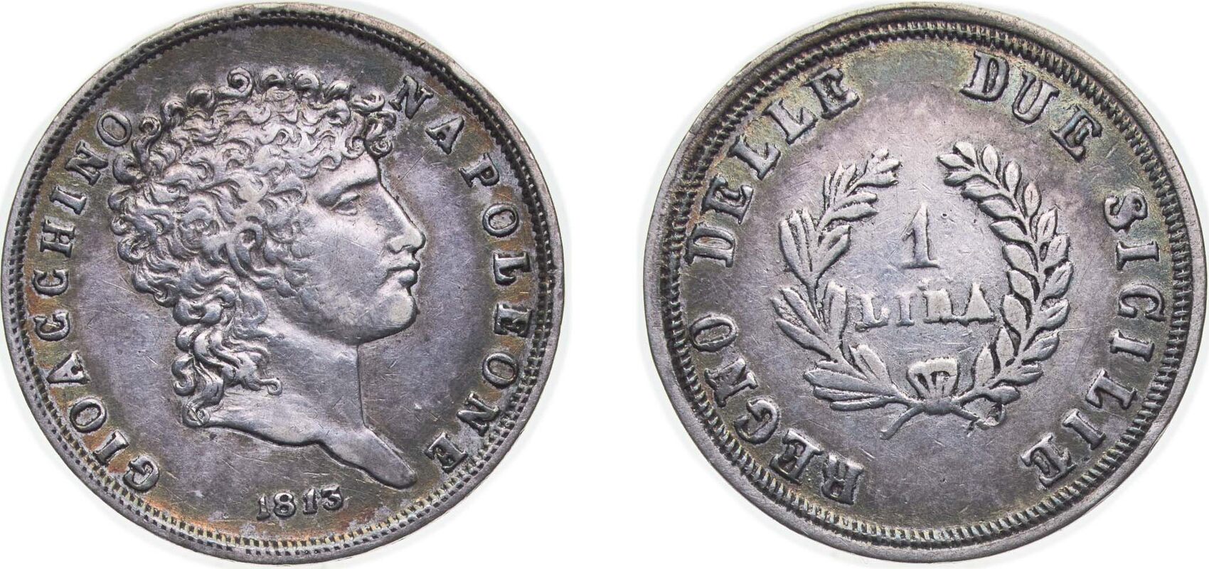 Italy Kingdom of Naples Italian states 1813 1 Lira - Joachim Murat ...