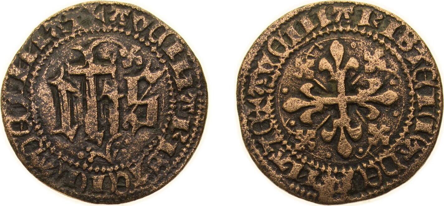 France Kingdom 17th Century Jeton - IHS Copper 4.67g VF | MA-Shops