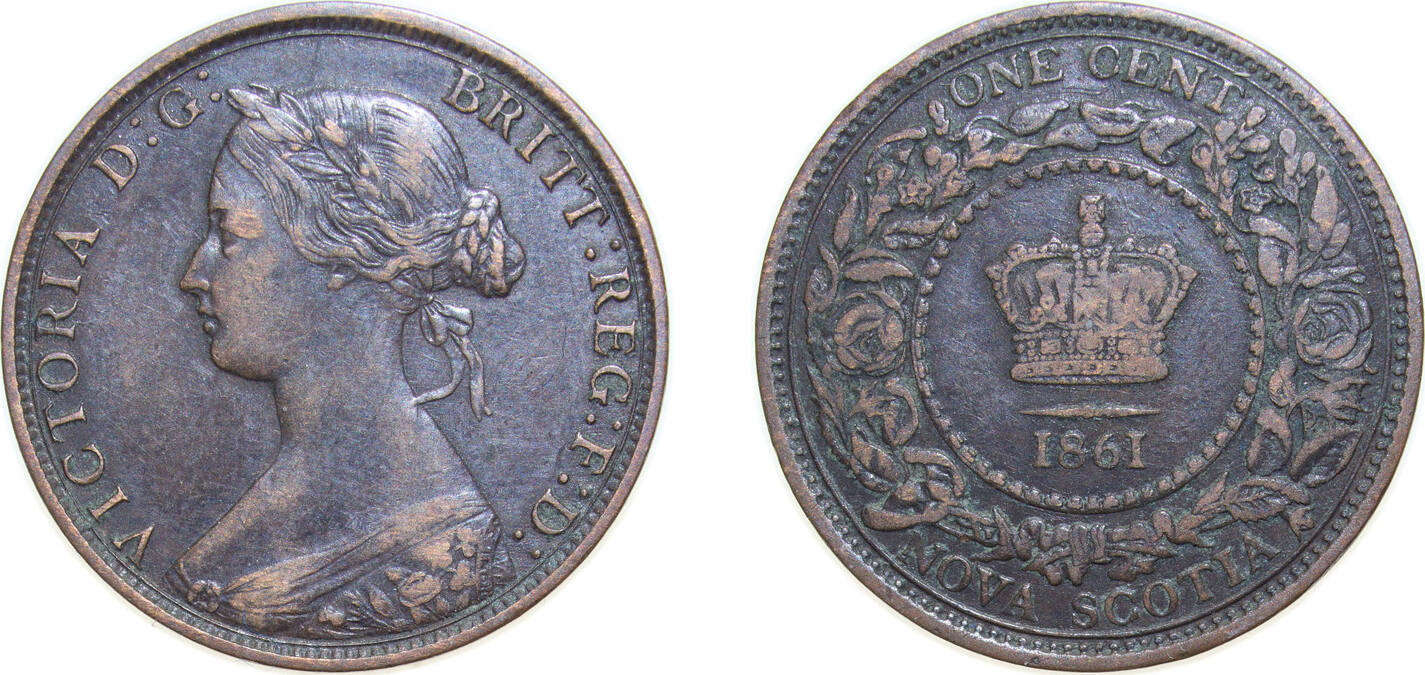 Canada Nova Scotia Canadian provinces 1861 1 Cent - Victoria Bronze ...
