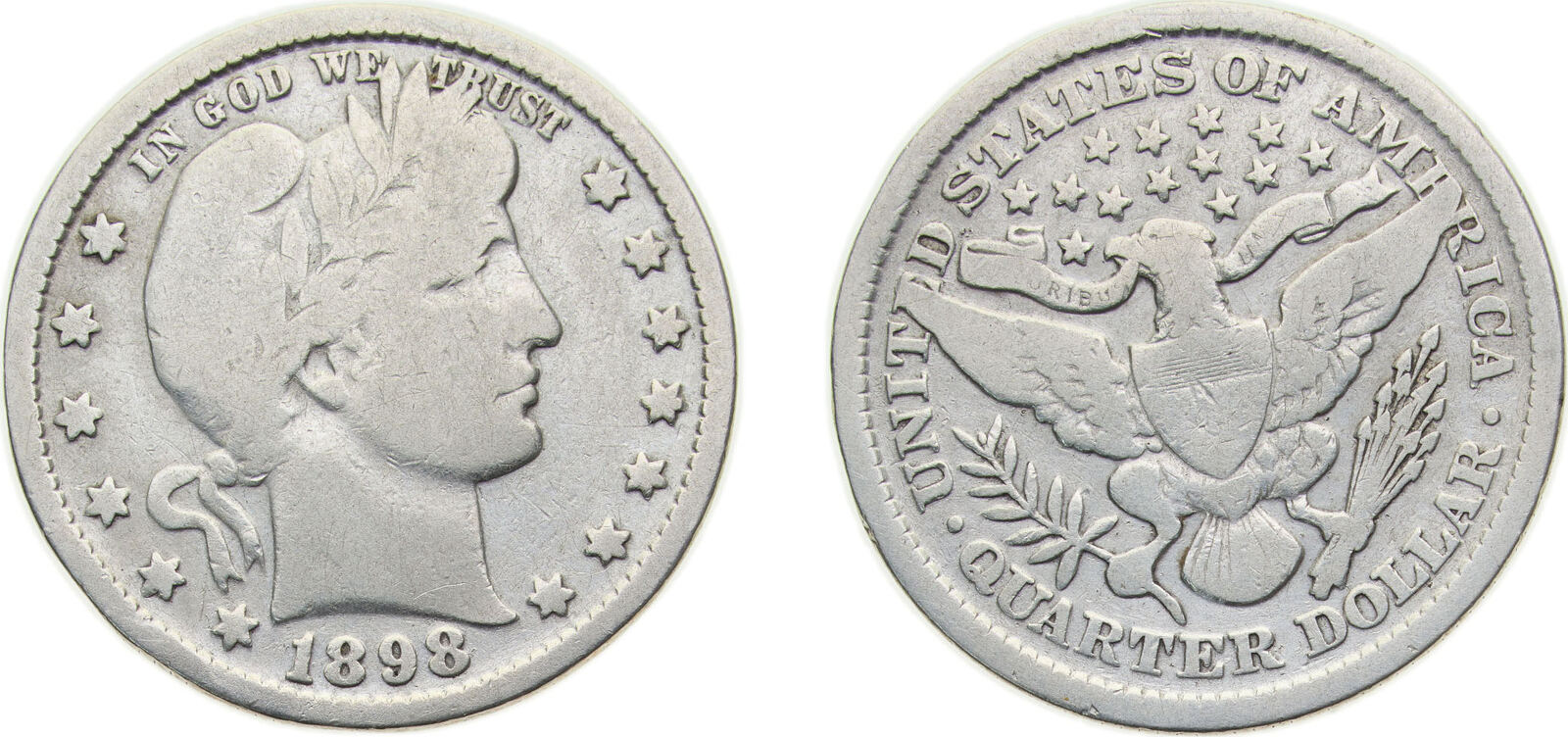 1898 Philadelphia mint United States Federal republic 1898 ¼ Dollar ...