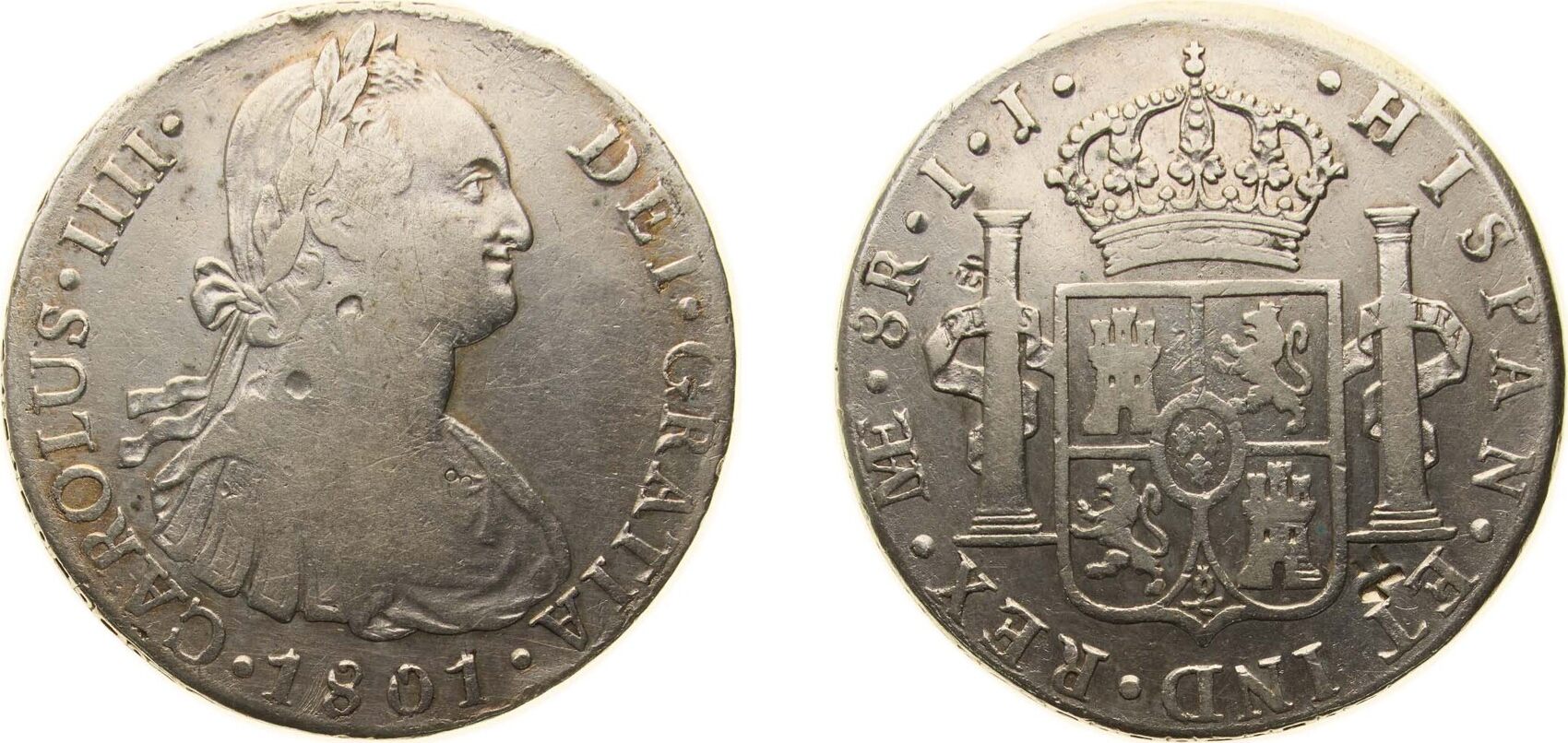 1801 LIMAE IJ Lima Mint Peru Spanish colony 1801 LIMAE IJ 8 Reales ...