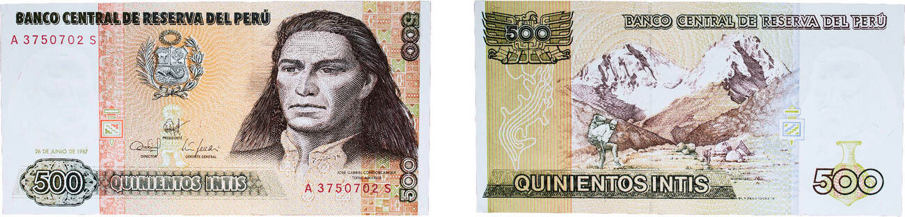 Peru Republic 1987 500 Intis Paper (90000000) AU P 134a P 134b P 134r ...
