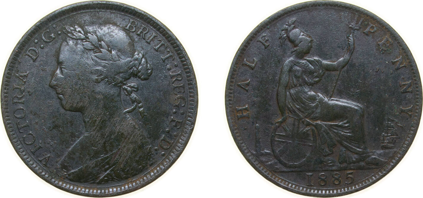 1885 Royal Mint (Tower Hi Great Britain 1885 ½ Penny - Victoria (2nd ...