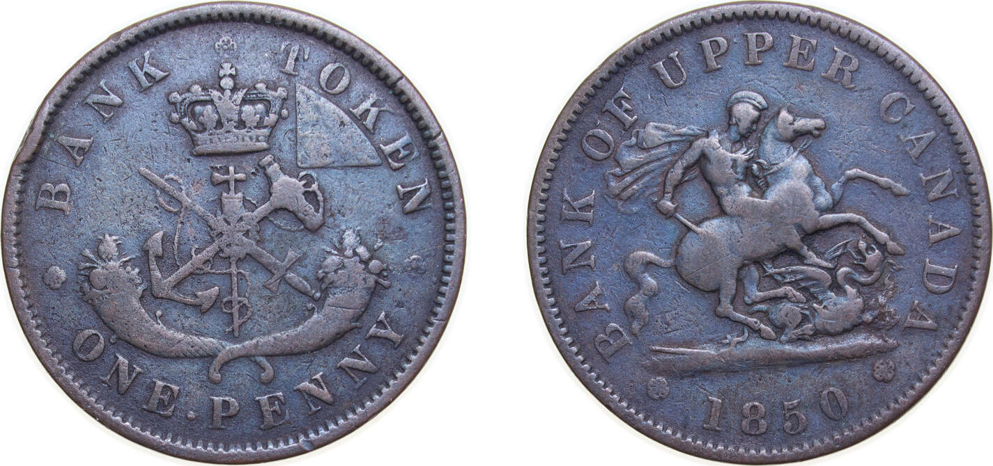 Canada United Province of Canada Canadian provinces 1850 1 Penny - Bank ...