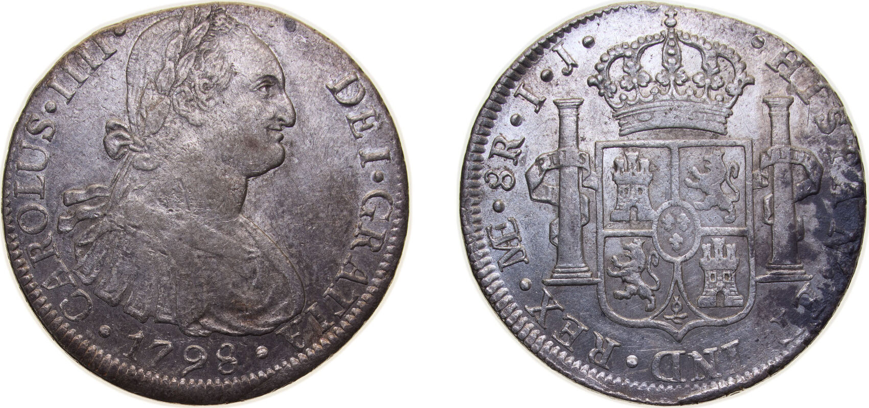 1798 LIMAE IJ Lima Mint Peru Spanish colony 1798 LIMAE IJ 8 Reales ...