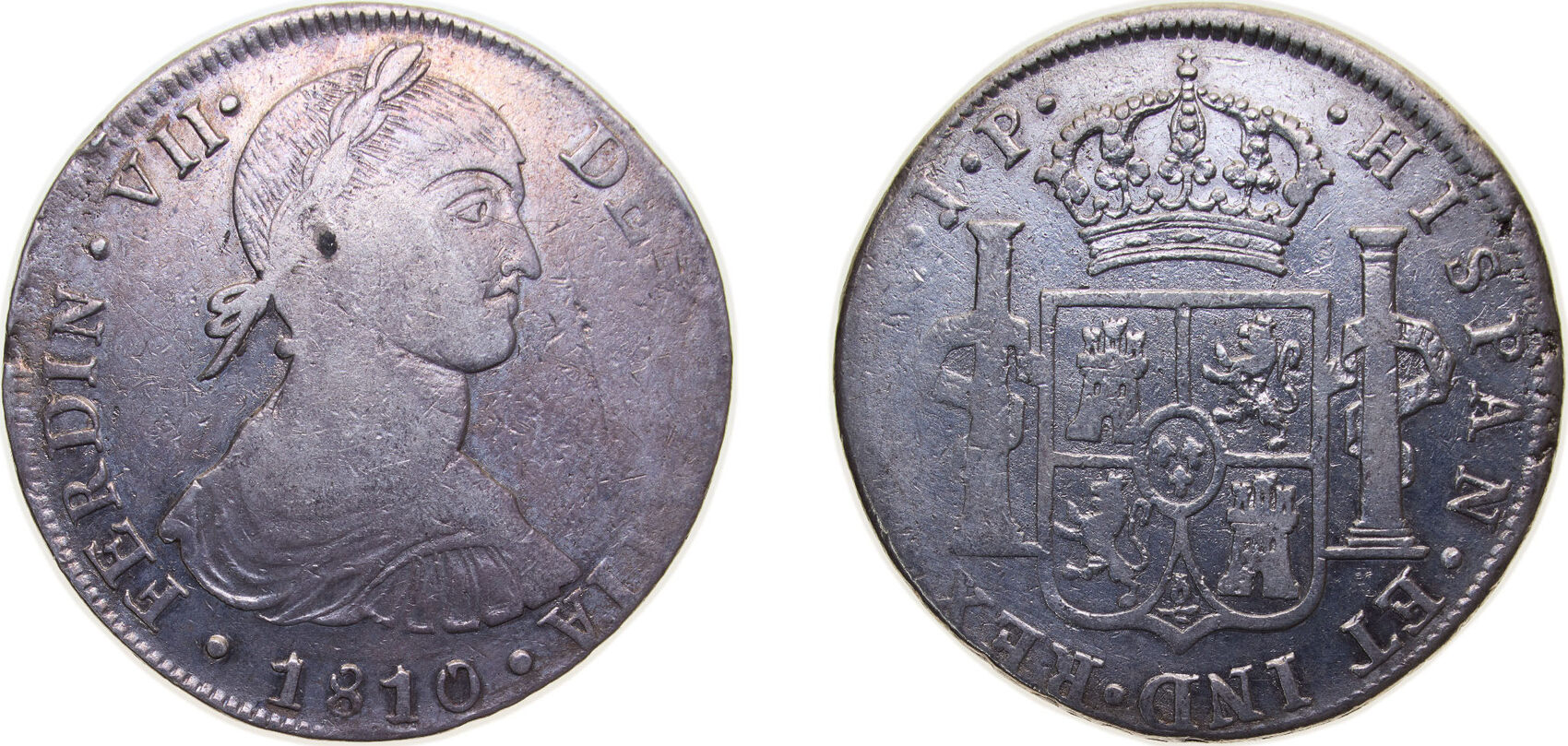 1810 LIMA JP Lima Mint Peru Spanish colony 1810 LIMA JP 8 Reales ...