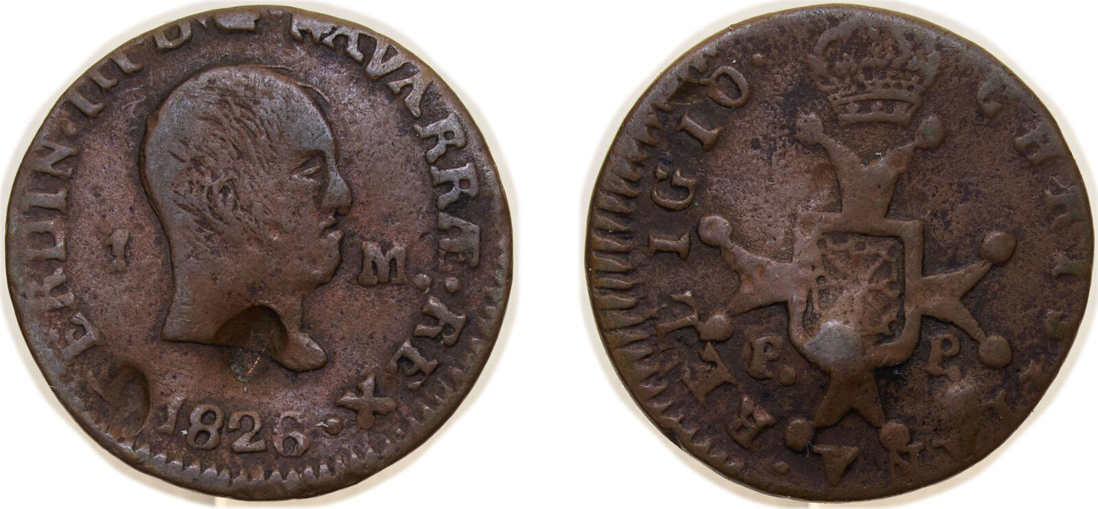 Spain Kingdom of Navarre Spanish states 1826 PP 1 Maravedi - Fernando ...