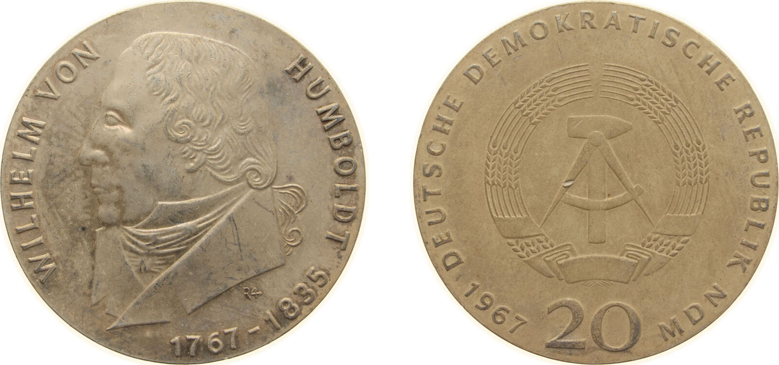 1967 A Berlin Mint Germany German Democratic Republic 1967 A 20 Mark ...