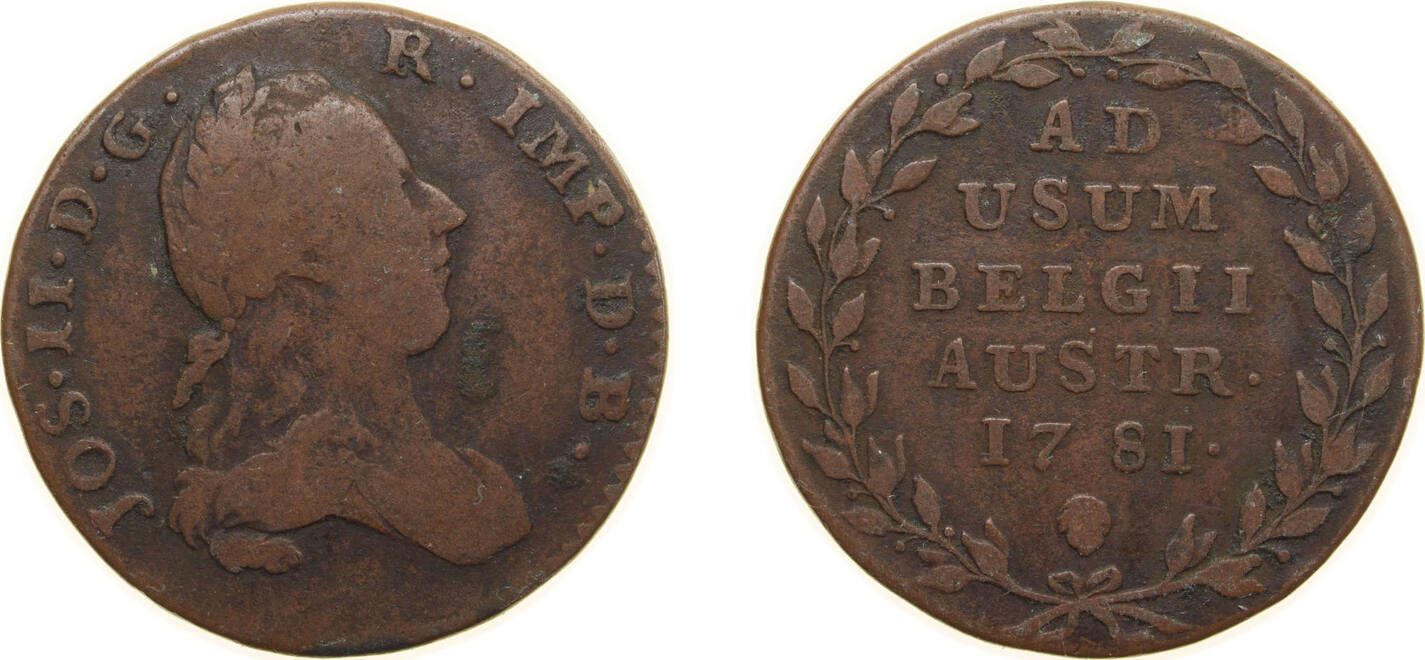 2 Liards 1781 Brussels Mint Belgium Austrian Netherlands Possession 1781 2 Liards / 2 Oorden ...