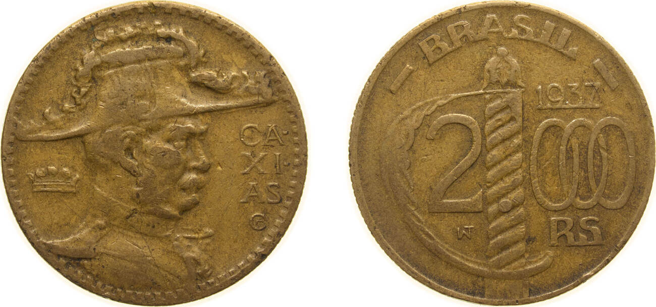 1937 Rio de Janeiro Mint Brazil Republic of the United States of Brazil ...