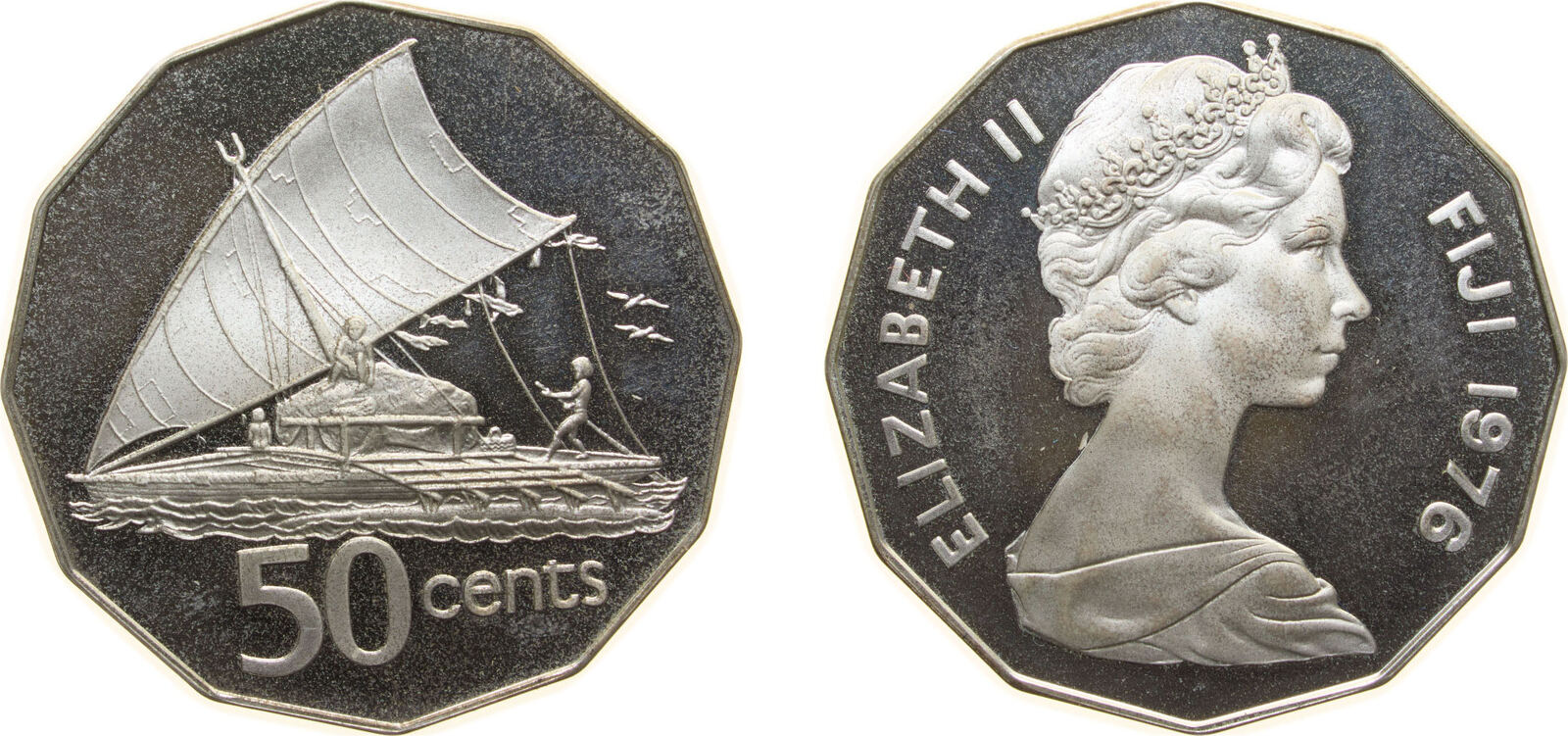 1976 Canberra Mint Fiji Dominion 1976 50 Cents - Elizabeth II (2nd ...