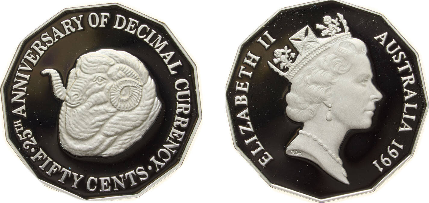 1991 Canberra Mint Australia Commonwealth 1991 50 Cents - Elizabeth II ...