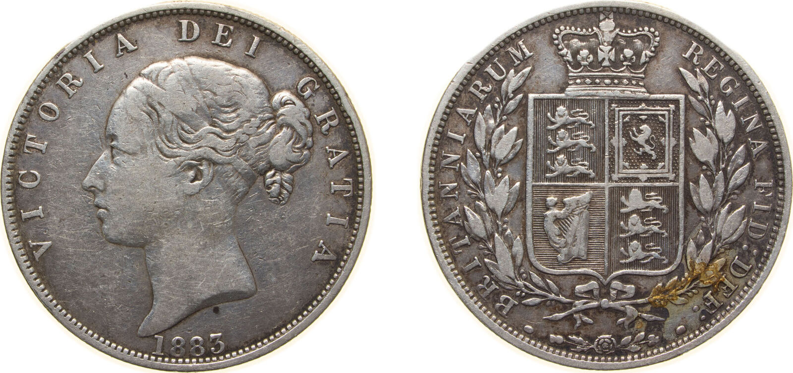 Great Britain United Kingdom 1883 ½ Crown - Victoria (1st portrait; 2nd ...