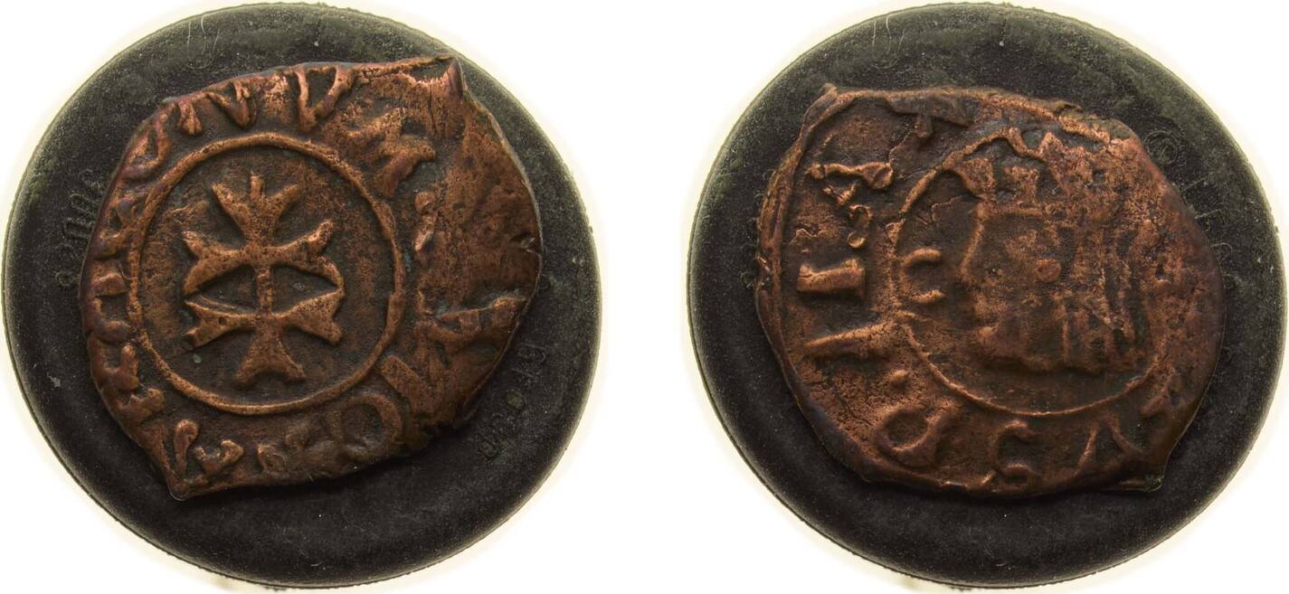 1 Denier 1670 CA Zaragoza Mint Spain Kingdom of Aragon Spanish states ...