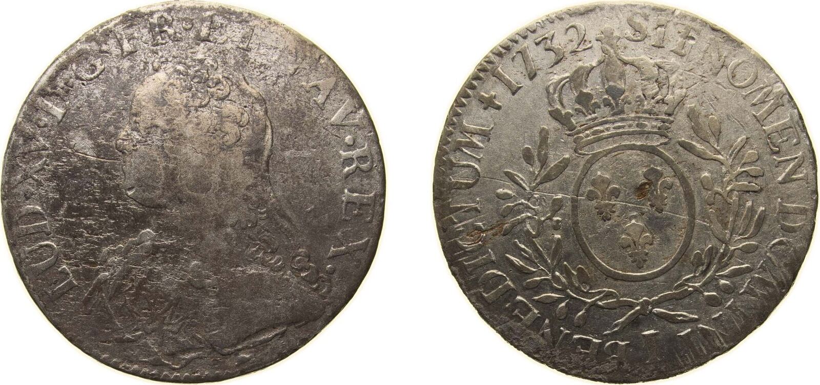 120 Sols 1732 I Limoges Mint France Kingdom 1732 I 1 Écu - Louis XV ...