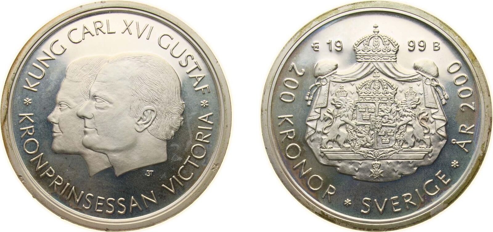 1999 D Myntverket Mint Sweden Kingdom 1999 D 200 Kronor - Carl XVI ...