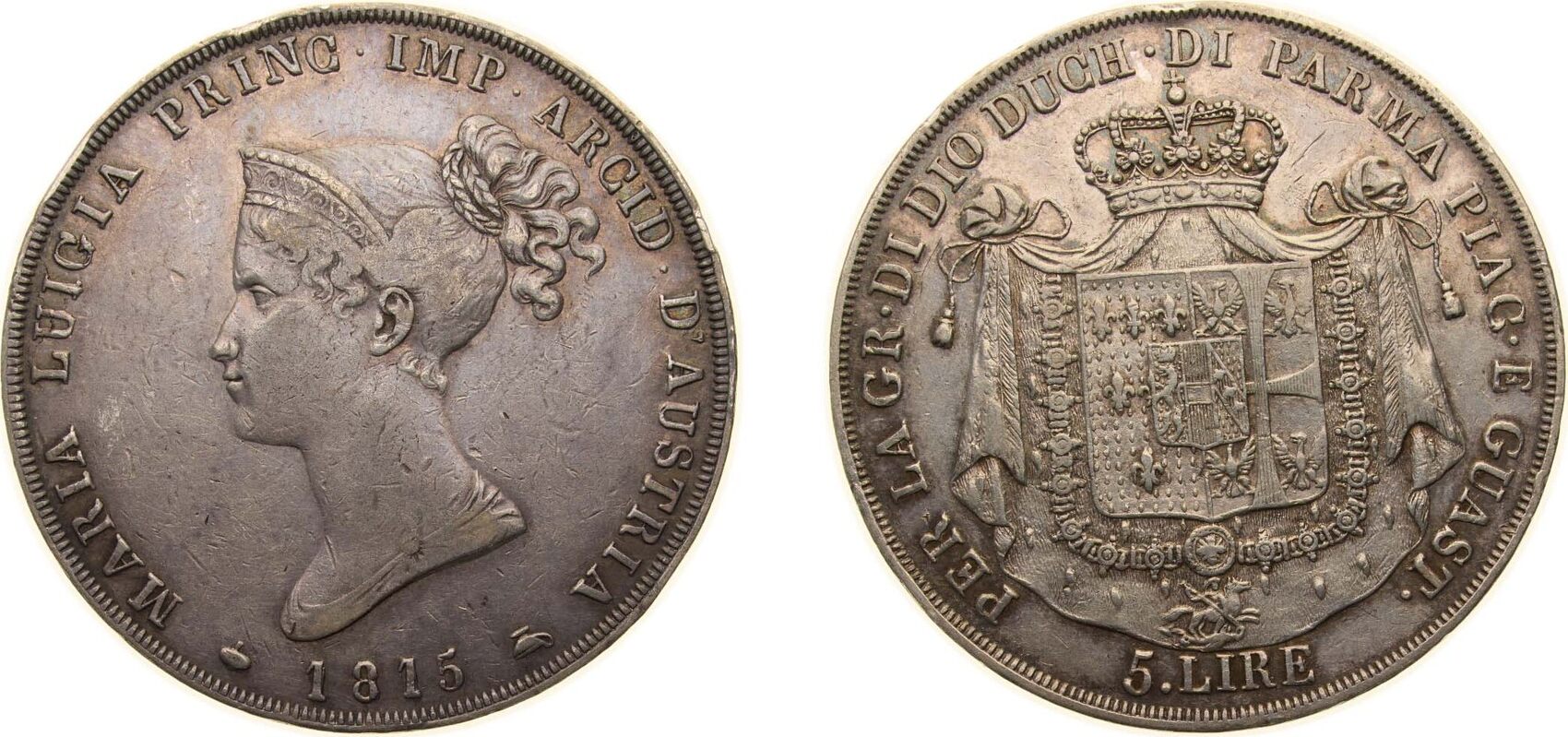 1815 Parma Mint Italy Duchy of Parma Italian states 1815 5 Lire - Maria ...