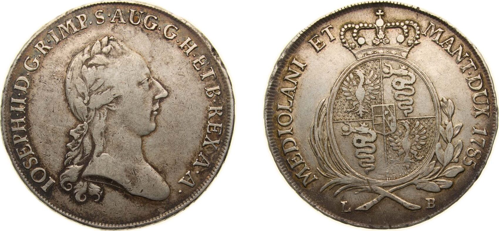 Italy Duchy of Milan Italian states 1785 LB 1 Scudo - Joseph II Silver ...