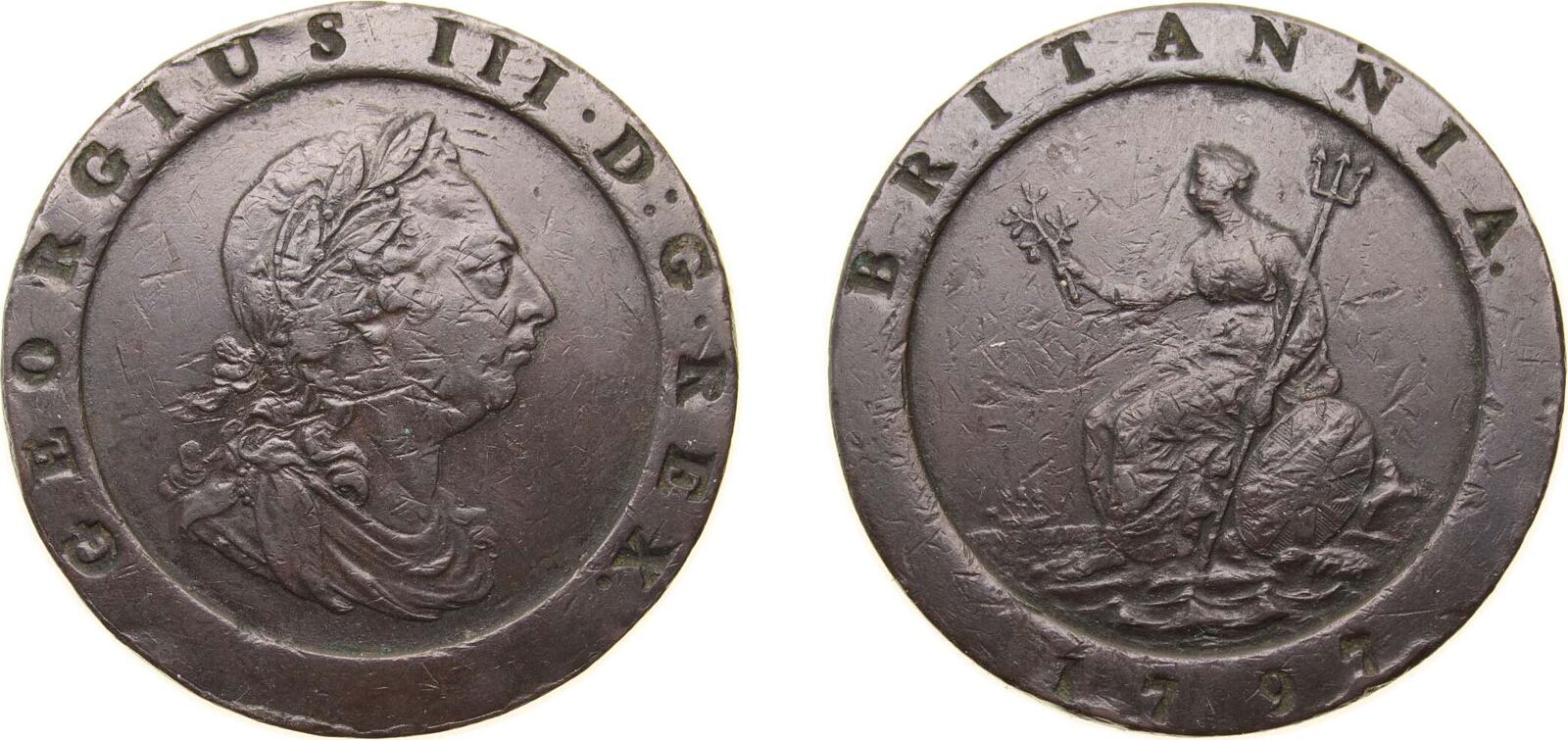 1797 Soho Mint Great Britain United Kingdom 1797 2 Pence - George III ...
