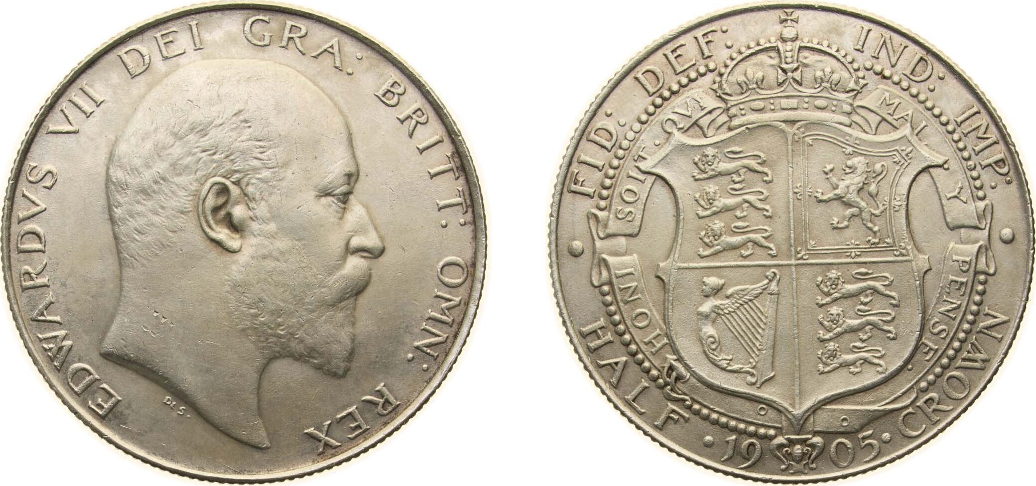Great Britain United Kingdom 1905 ½ Crown - Edward VII Silver (.925 ...
