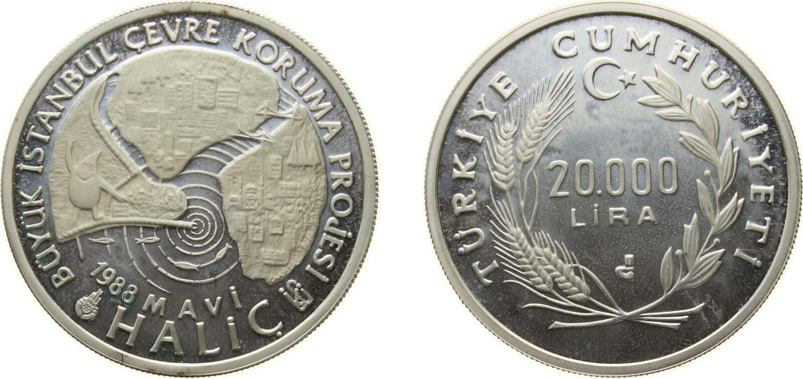 1988 d Turkish State Mint Turkey Republic 1988 d 20000 Lira ...