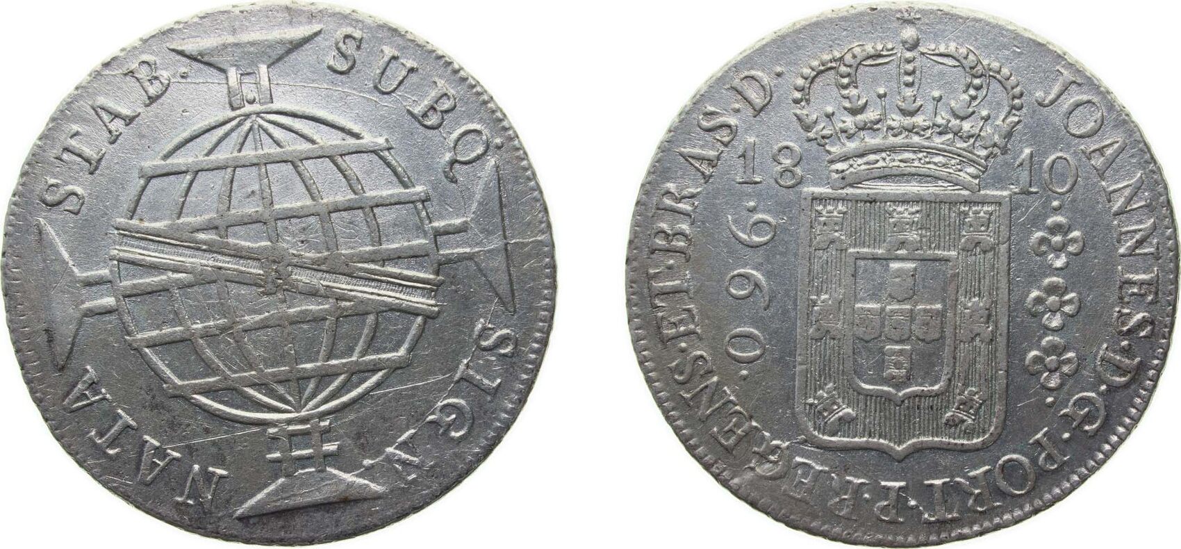 1810 R Rio de Janeiro Mint Brazil Portuguese colony 1810 R 960 Réis ...