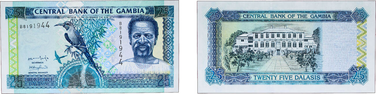 The Gambia ND (2001-2005) 25 Dalasis Paper UNC P 18 P 22 | MA-Shops
