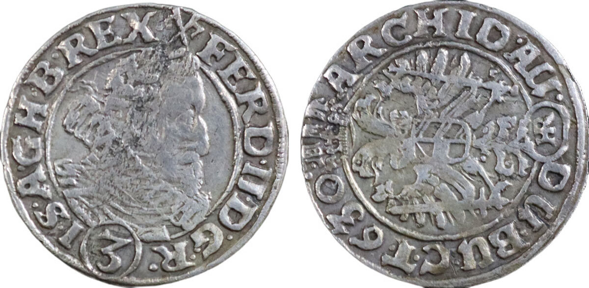 BOHEMIA 1630 FERDINAND II SILESIABRESLAU MINT 3 KREUZER VF | MA-Shops