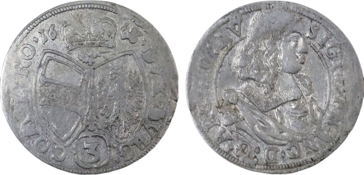 AUSTRIA 1663 SIGISMUND FRANZ TYROL HALL MINT 3 KREUZER XF | MA-Shops