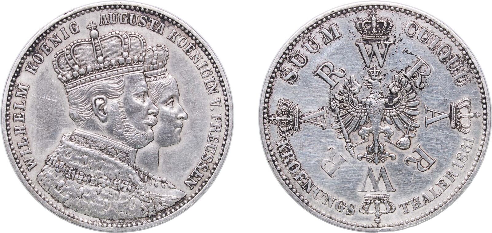 Germany Kingdom of Prussia German states 1861 A 1 Thaler - William I ...