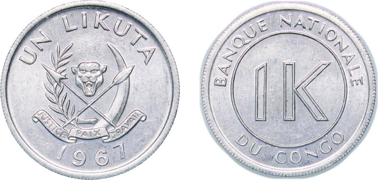 Republic of the Congo (Léopoldville) (1960-1971) 1967 1 Likuta ...
