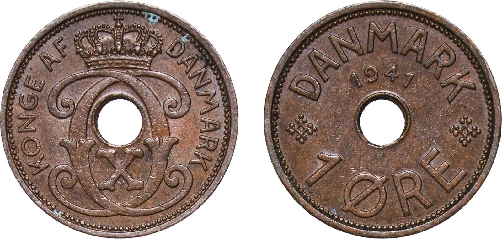 1941 Royal Mint (Tower Hi Denmark Faroe Islands Kingdom 1941 1 Øre ...