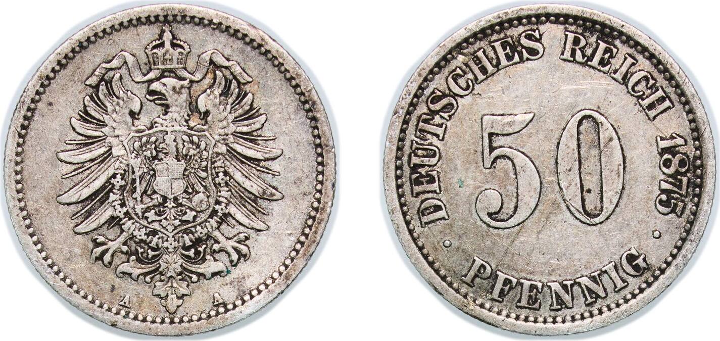1875 A Berlin Mint Germany Germany - 1871-1948 German states 1875 A 50 ...