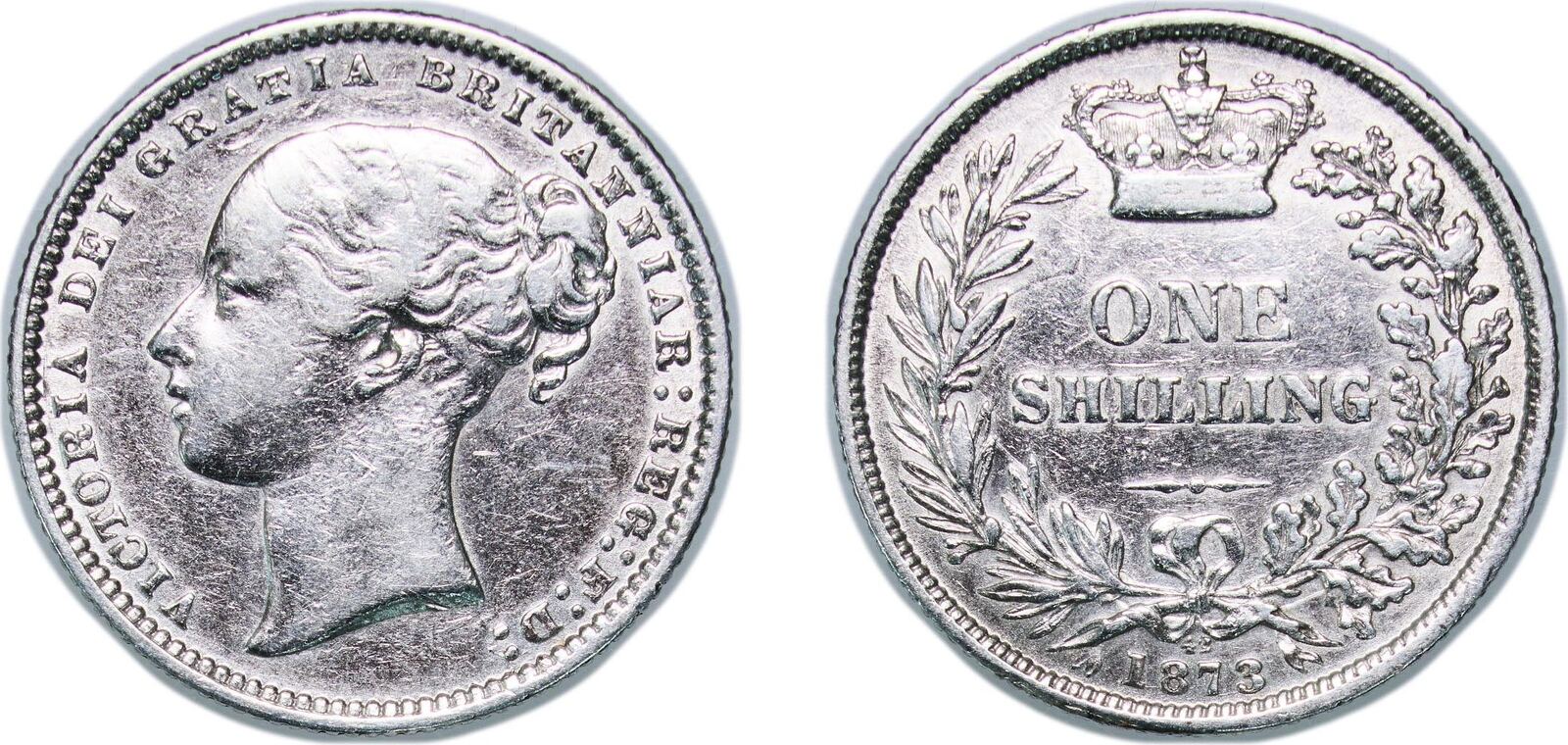 1873 Royal Mint (Tower Hill) Great Britain Kingdom 1873 1 Shilling ...
