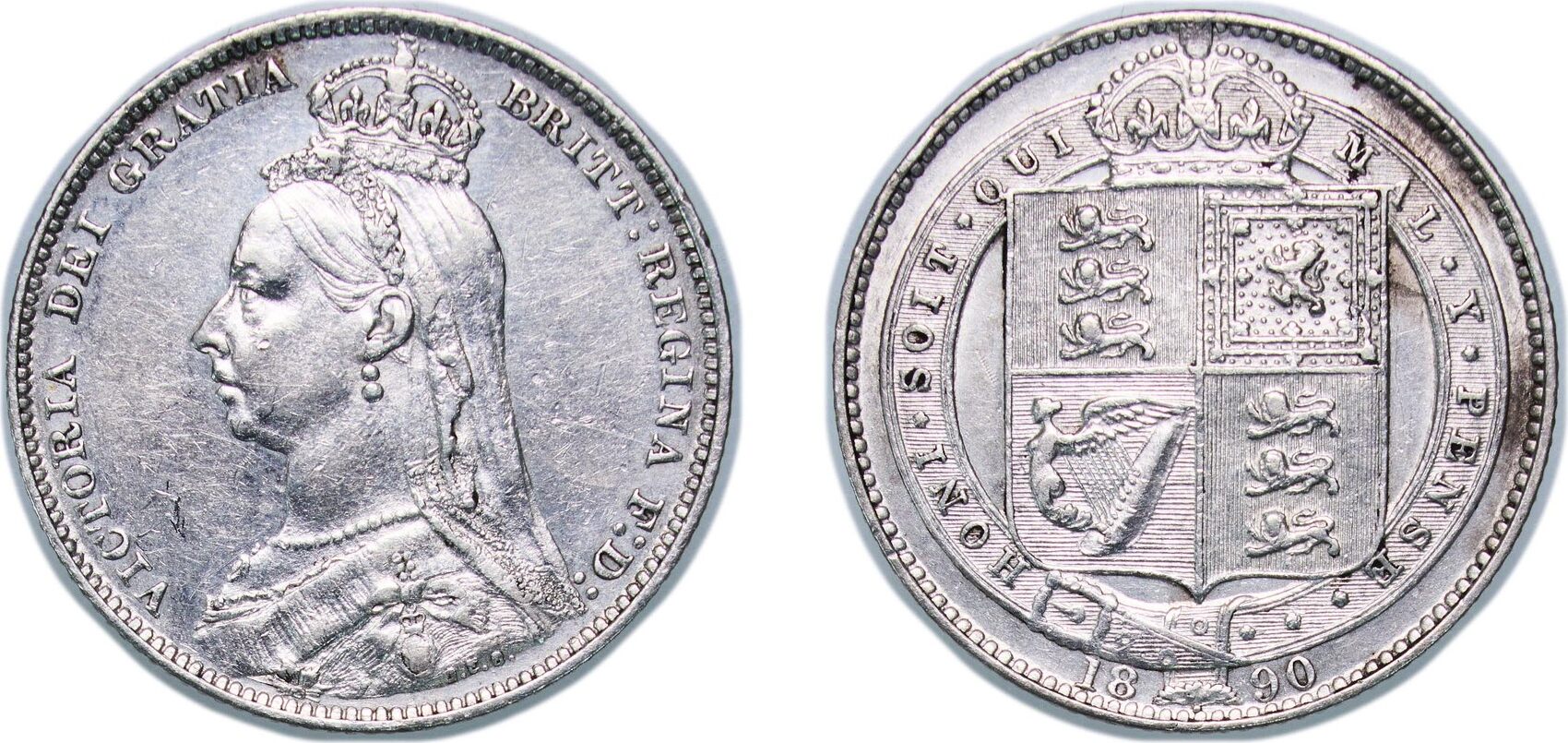1890 Royal Mint (Tower Hill) Great Britain Kingdom 1890 1 Shilling ...