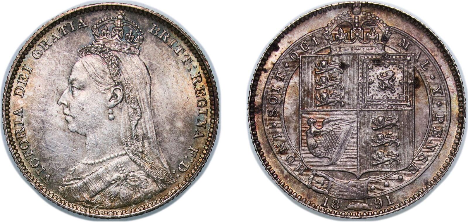 1891 Royal Mint (Tower Hi Great Britain Kingdom 1891 1 Shilling ...