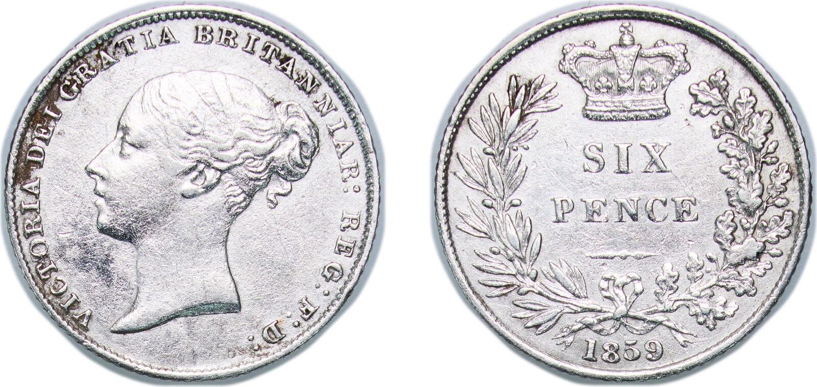 Great Britain Kingdom 1859 6 Pence - Victoria (1st portrait; 1st type ...