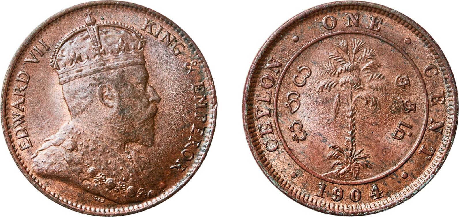 1904 Calcutta Mint Sri Lanka Ceylon (1597-1972) British Ceylon colony ...