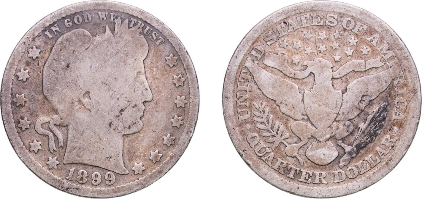 1899 Philadelphia Mint United States Federal republic 1899 ¼ Dollar ...