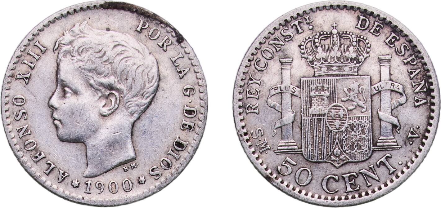 1900 ???? *0-0 SMV Royal Mint of Spain Kingdom 1900 ???? *0-0 SMV 50 ...