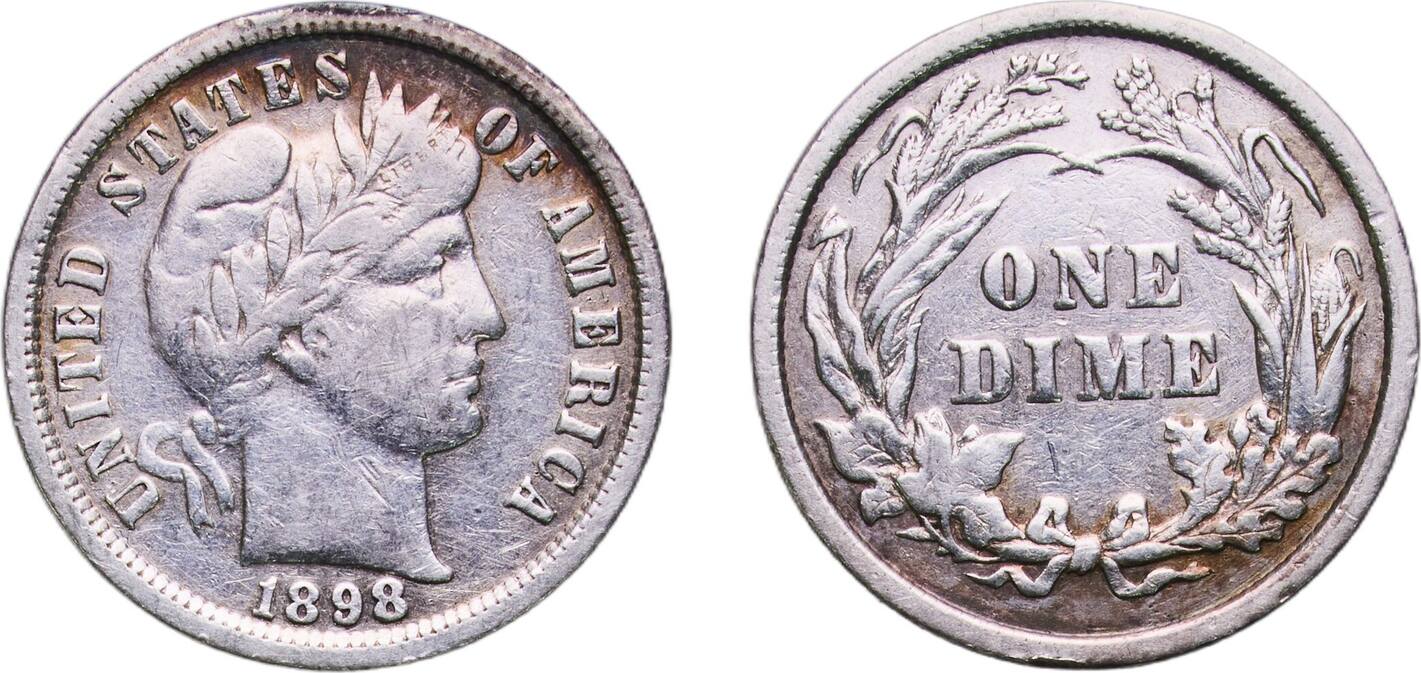 1898 Philadelphia Mint United States Federal republic 1898 1 Dime ...