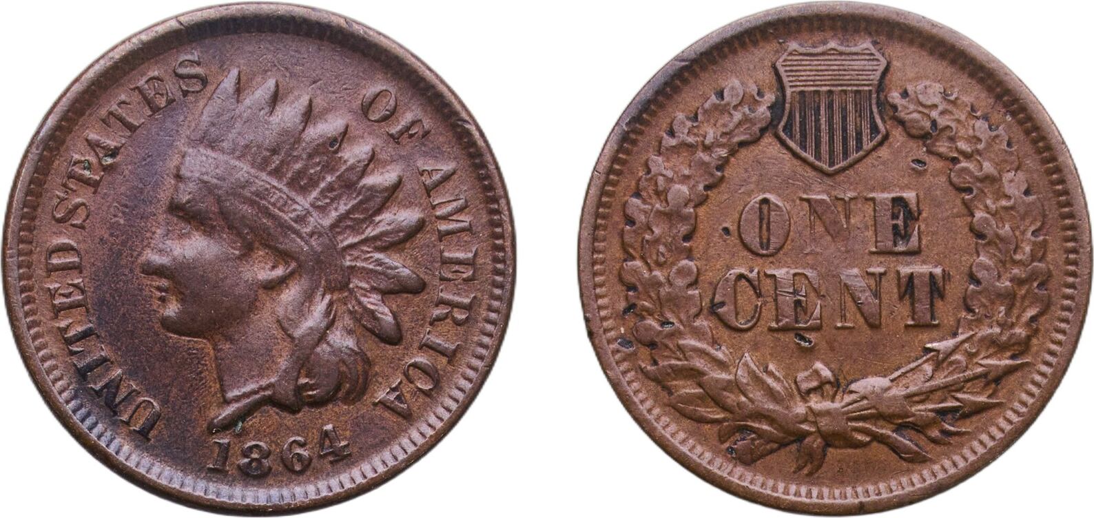 1864 Philadelphia Mint United States Federal republic 1864 1 Cent ...