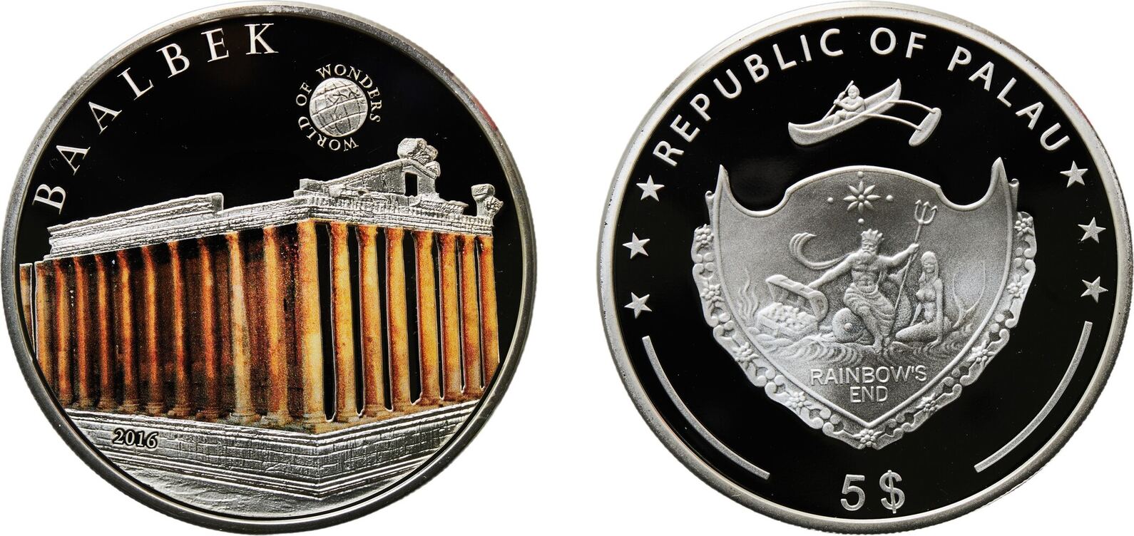 Palau Republic 2016 5 Dollars (Baalbek) Silver (.925) (2500) 20.08g PF ...