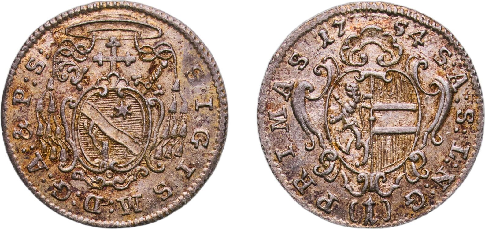 1754 Salzburg Mint Austria Bishopric of Salzburg Archduchy of Austria ...