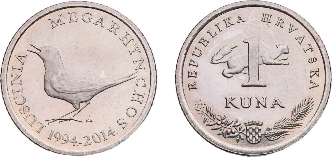 2014 Croatian Mint Croatia Republic 2014 1 Kuna (Latin text; 20th ...