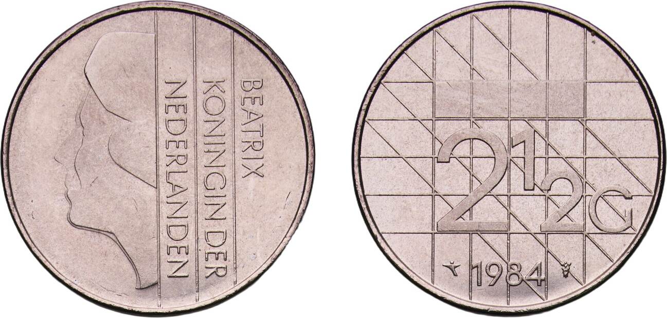 1984 Utrecht Mint Netherlands 1984 2½ Gulden - Beatrix Nickel Utrecht ...